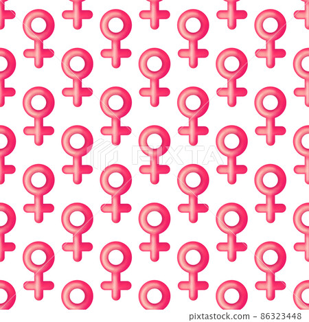seamless pattern of pink female gender symbol - Stock Illustration ...