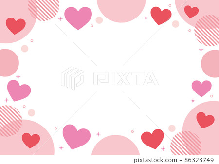 Heart polka dot frame pink - Stock Illustration [86323749] - PIXTA