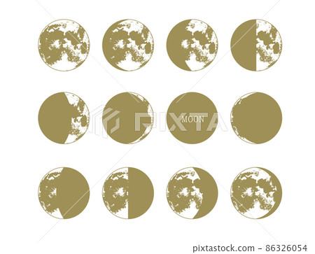 Simple moon phases, phases of the moon,... - Stock Illustration ...