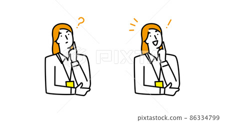 A woman who understands what she wondered - Stock Illustration ...