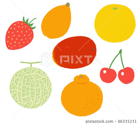 Simple spring fruit illustration - Stock Illustration [86335231] - PIXTA