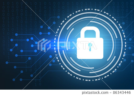 Technology abstract background with padlock... - Stock Illustration ...