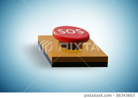 Concept of SOS - distress call in case of danger-插圖素材 [86343603] - PIXTA圖庫