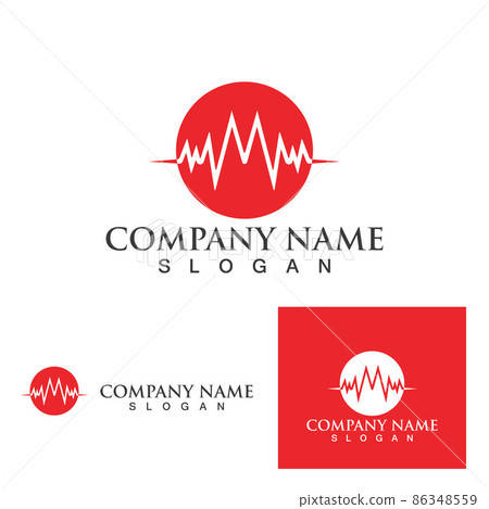 Heart beat logo and symbol vector image - Stock Illustration [86348559 ...