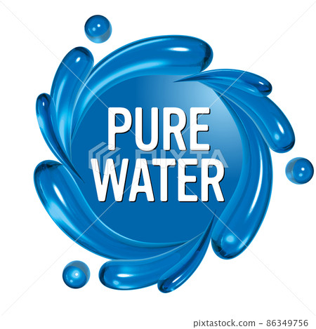 PURE WATER water emblem design - Stock Illustration [86349756] - PIXTA