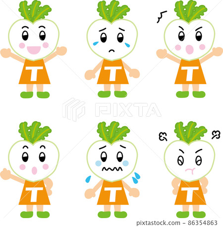 Turnip character set for food education and... - Stock Illustration ...