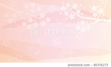 Cherry blossom branches and pink pale gradient... - Stock Illustration ...