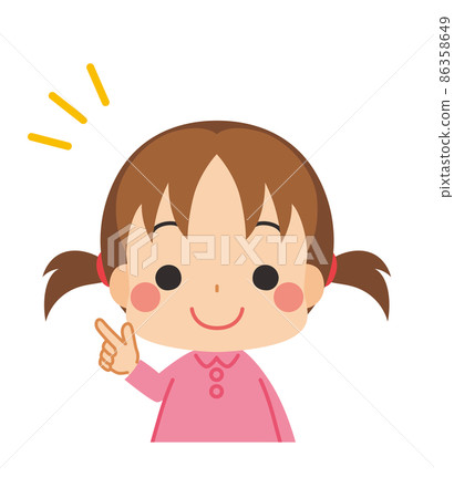Pointing pose, hand sign, cute girl, child,... - Stock Illustration ...