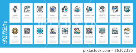 Artificial Intelligence mobile screens set.... - Stock Illustration [86362350] - PIXTA