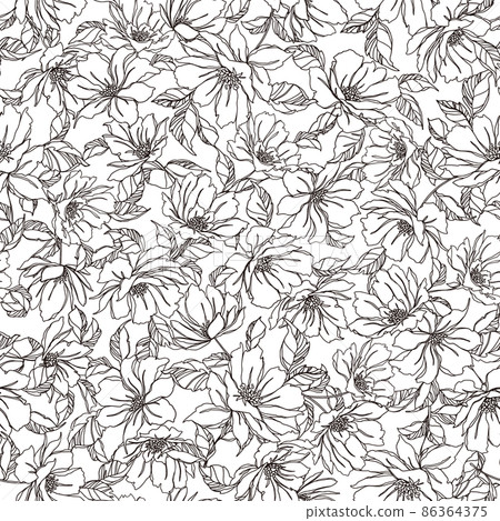 Seamlessly continuous floral pattern, - Stock Illustration [86364375 ...