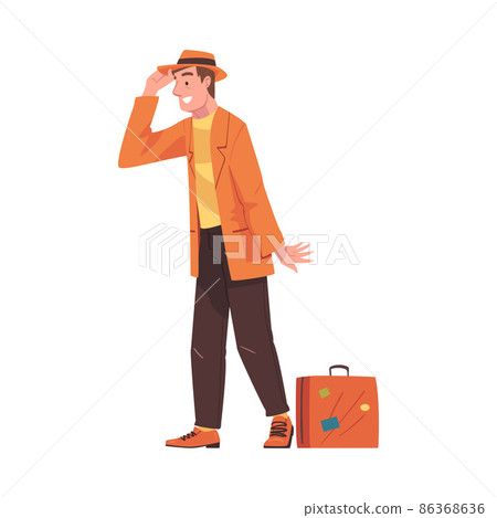 Happy Man Character Coming Back and Returning... - Stock Illustration ...