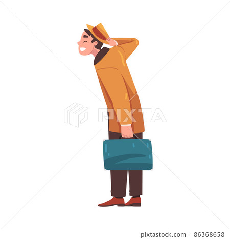 Happy Man Character Coming Back and Returning... - Stock Illustration ...