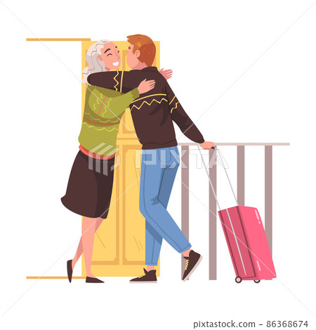 Happy Man Character Coming Back and Returning... - Stock Illustration ...