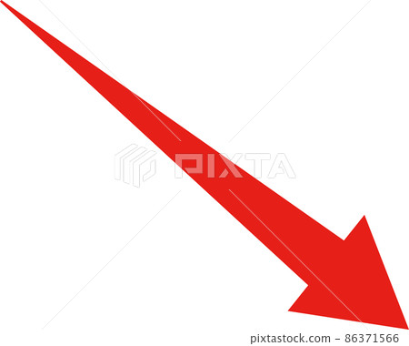 Arrow-downward-down (red) long diagonal - Stock Illustration [86371566 ...