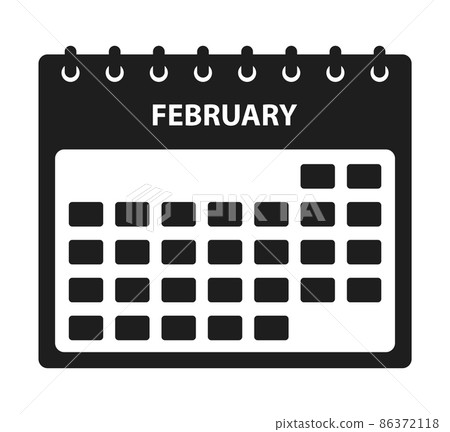 February Calendar Icon. Flat style vector EPS. - Stock Illustration ...