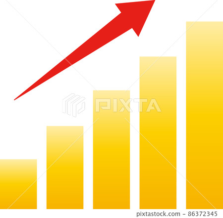 Bar graph rising Sales graph rising to the... - Stock Illustration ...