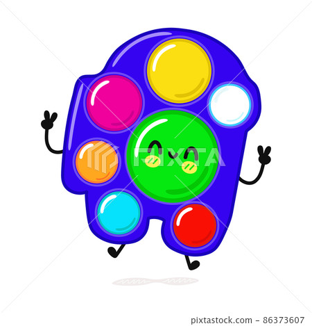 Cute funny simple dimple character. Vector hand... - Stock Illustration ...