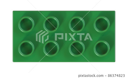 Green Plastic Building Lego Block Isolated on... - Stock Illustration ...