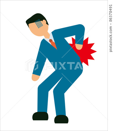 A pictogram of a male office worker who hurts... - Stock Illustration ...