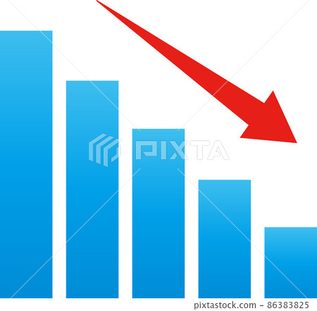 Bar graph Down sales graph Arrow - Stock Illustration [86383825] - PIXTA