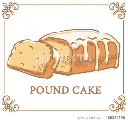 Pound Cake. Handwritten sweets. Vector... - Stock Illustration ...