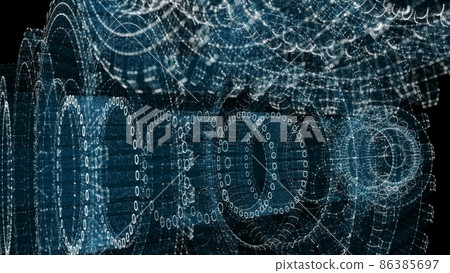Digital Gearbox Hologram. Industrial and... - Stock Illustration ...