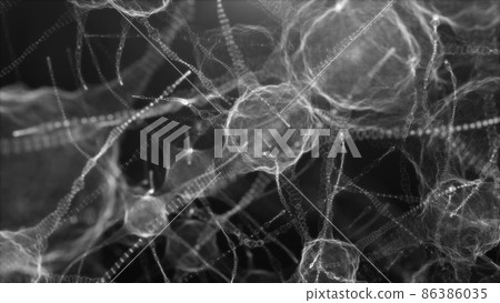 Neuronal network of neuron cells. 3D illustration - Stock Illustration ...