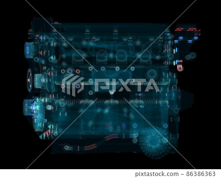 3D rendering, Holographic Particle engine - Stock Illustration ...