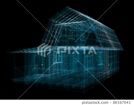 3D Digital house of particles - Stock Illustration [86387041] - PIXTA