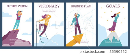 Visionary business people set goals for future,... - Stock Illustration ...