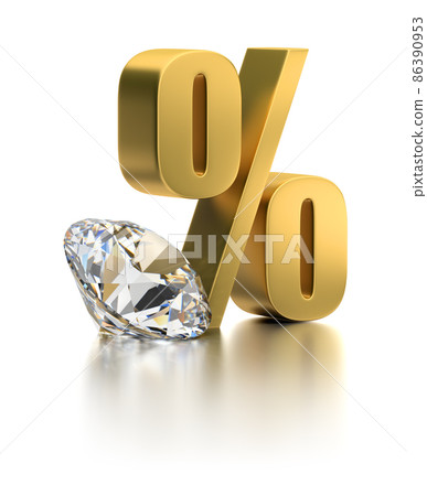 diamond and percentage - Stock Illustration [86390953] - PIXTA