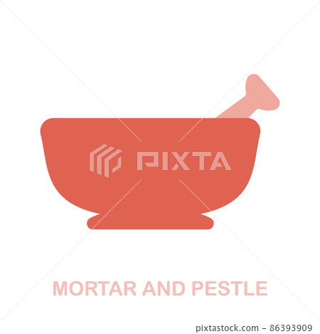 Martar And Pestle flat icon. Colored element... - Stock Illustration ...