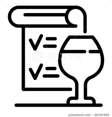 Wine menu icon, outline style - Stock Illustration [86395969] - PIXTA