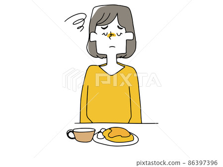 Female who does not eat meals Comical... - Stock Illustration [86397396 ...