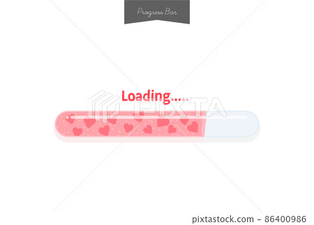 Pink heart-filled handwritten progress bar icon... - Stock Illustration ...
