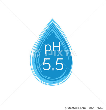 pH 5.5 icon in the form of a drop of water....-插圖素材 [86407662] - PIXTA圖庫