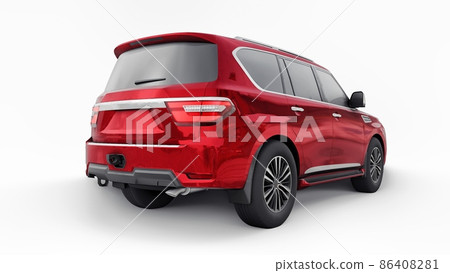 Red Premium Family SUV car isolated on white... - Stock Illustration ...