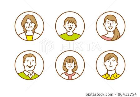Icon set for a three-generation family... - Stock Illustration ...