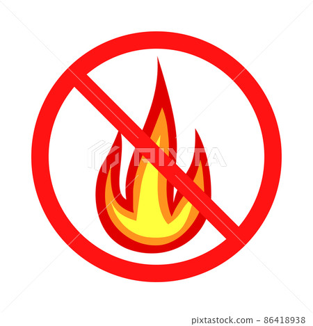 Prohibition sign do not light a fire icon - Stock Illustration ...