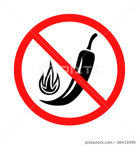 Not spicy, no pepper, no hot icon - Stock Illustration [86418990] - PIXTA