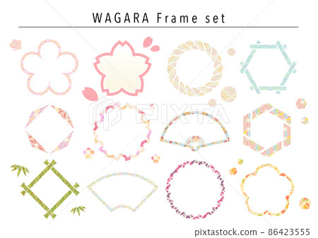Japanese pattern frame set - Stock Illustration [86423555] - PIXTA
