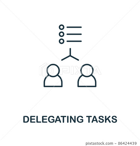 Delegating Tasks icon. Line element from... - Stock Illustration ...