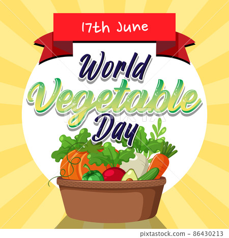 World Vegetable Day poster with vegetables and... - Stock Illustration ...