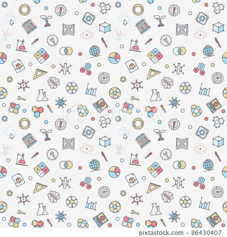 STEM creative seamless background - vector... - Stock Illustration ...