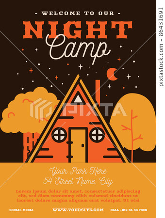 Night camp banner design - Stock Illustration [86431691] - PIXTA