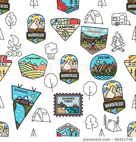 Outdoor activity and hiking adventure design - Stock Illustration ...