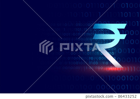 digital rupee background with binary number codes - Stock Illustration [86433252] - PIXTA