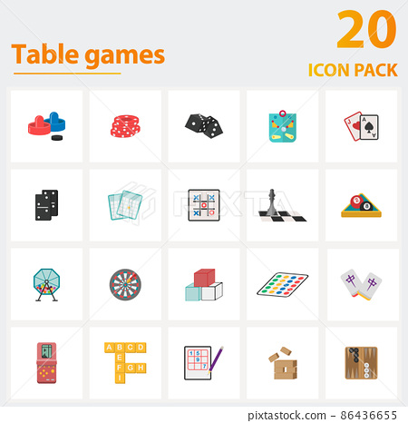 Table Games icon set. Collection of simple... - Stock Illustration ...