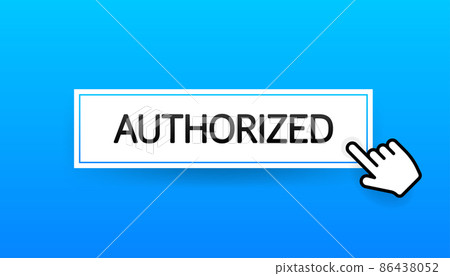 Template with authorized button. Logo, label.... - Stock Illustration ...