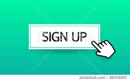 Icon with green sign up button on white...-插圖素材 [86438085] - PIXTA圖庫